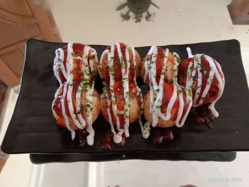 The Yummy Takoyaki Using Nori for Topping Stock Image - Image of ...