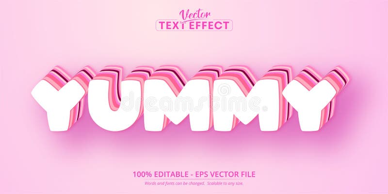 Yummy Text, Cartoon Style Editable Text Effect Stock Vector ...