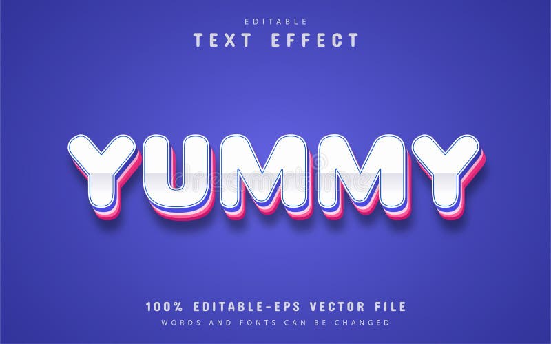 Yummy text effect editable stock vector. Illustration of calligraphy ...