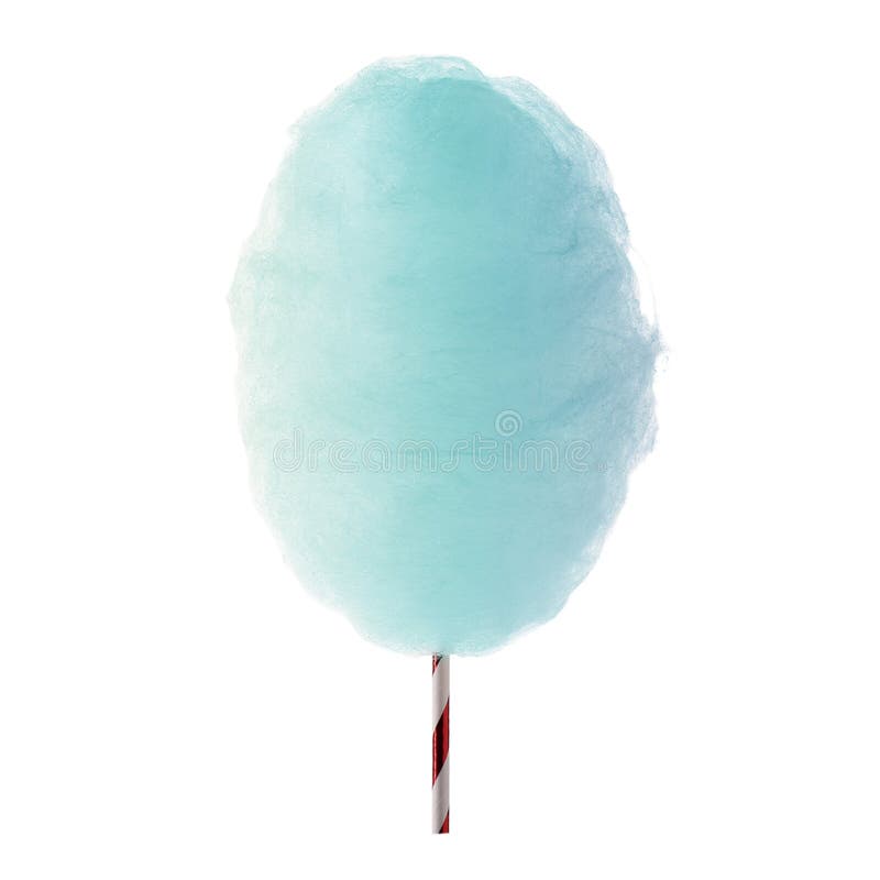 Yummy Turquoise Cotton Candy Isolated on White Stock Photo - Image of ...