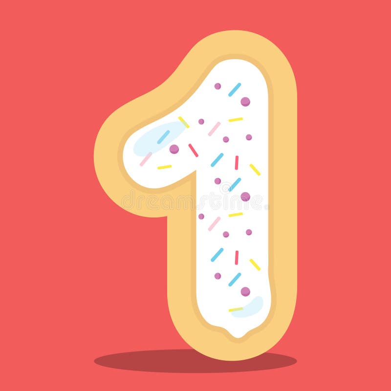 Yummy White Donut Number 01 Stock Vector - Illustration of white ...