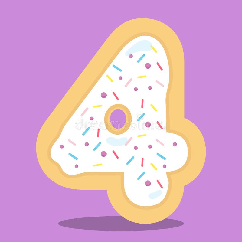 YUMMY WHITE DONUT NUMBER 04 Stock Vector - Illustration of cartoon ...