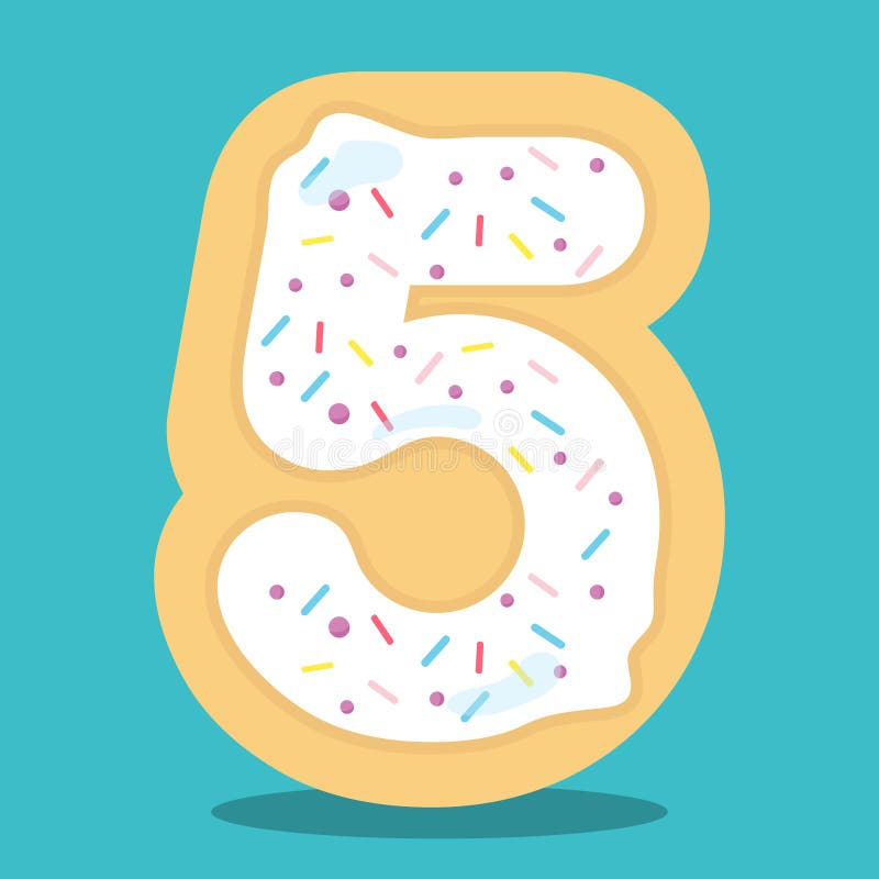 YUMMY WHITE DONUT NUMBER 05 Stock Vector - Illustration of yummy ...