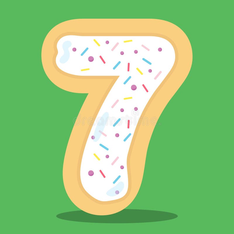 Yummy White Donut Number 07 Stock Vector - Illustration of graphic ...