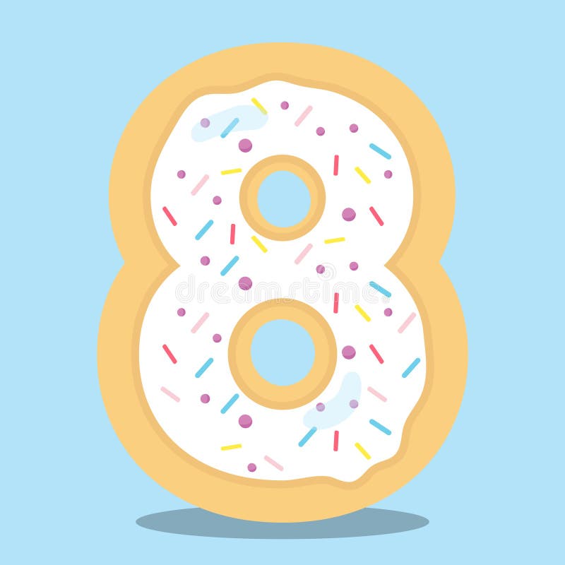 Yummy White Donut Number 08 Stock Vector - Illustration of yummy ...