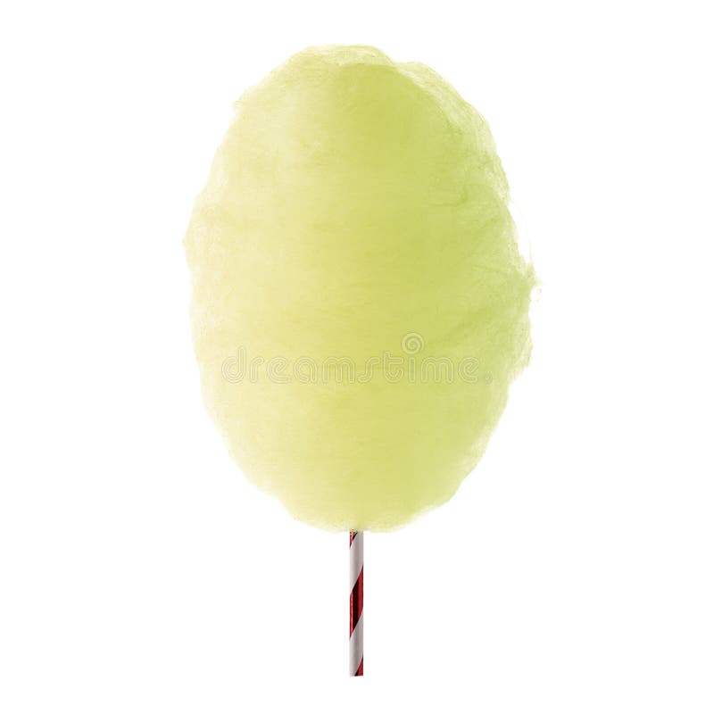 Yummy Yellow Cotton Candy Isolated on White Stock Image - Image of ...