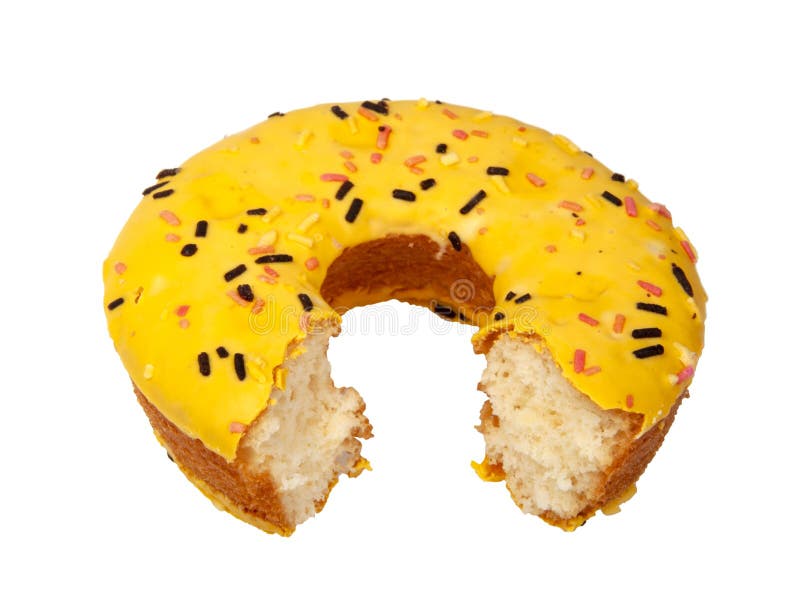 Yummy Yellow Donut Isolated on the White Stock Image - Image of ...