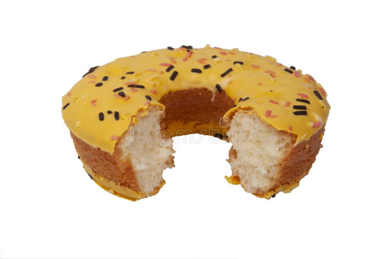 Yummy Yellow Donut Isolated on the White Stock Image - Image of ...
