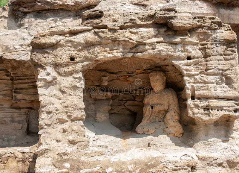 Yungang Grottoes in DaTong ShanXi at Horizontal Composition Editorial ...