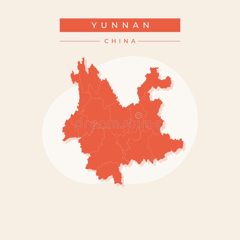Vector Illustration Vector of Yunnan Map China Stock Vector ...