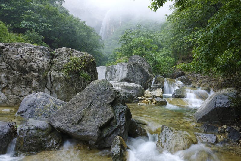 Waterfall in Yuntai Mountain of China Stock Image - Image of hongshixia ...