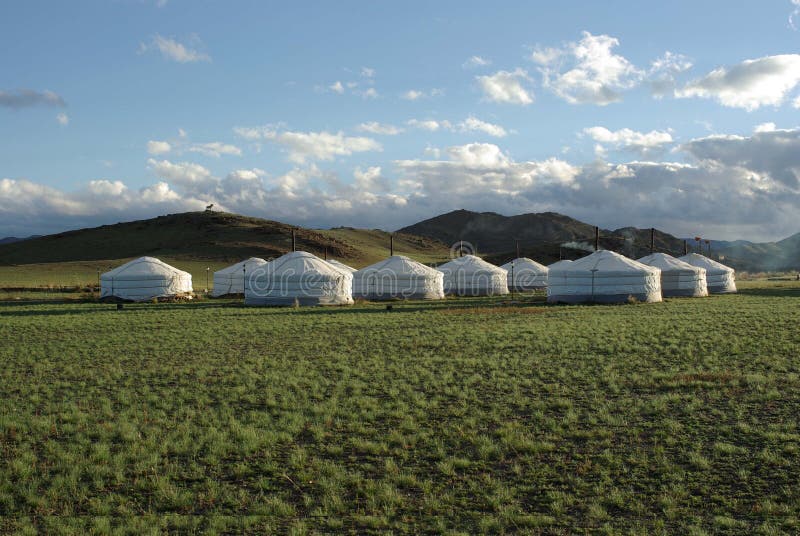 Yurts and Horses in Mongolia Stock Photo - Image of morning, animal ...