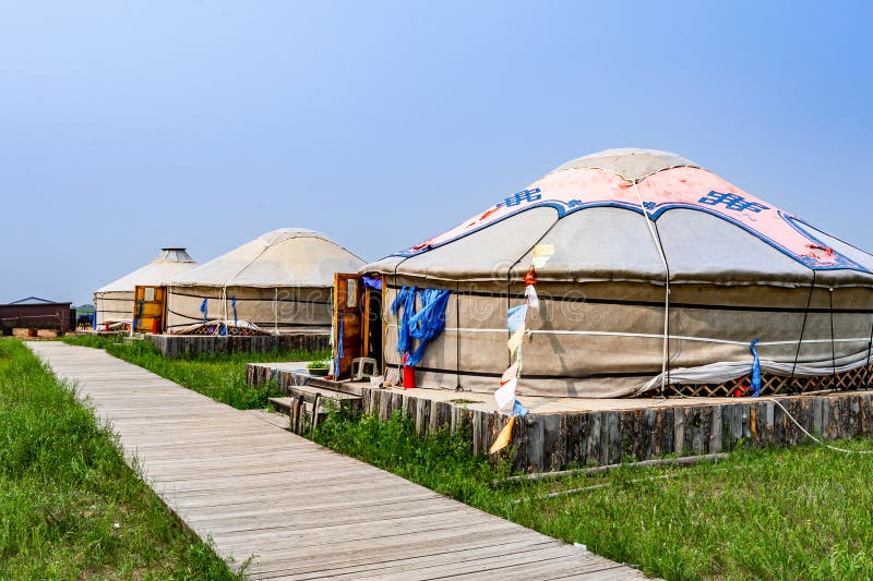 Yurt of Hasar Nomadic Tribe in Inner Mongolia, China Stock Photo ...