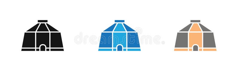 Yurt Icon Line Art Logo Set Stock Vector - Illustration of economy ...