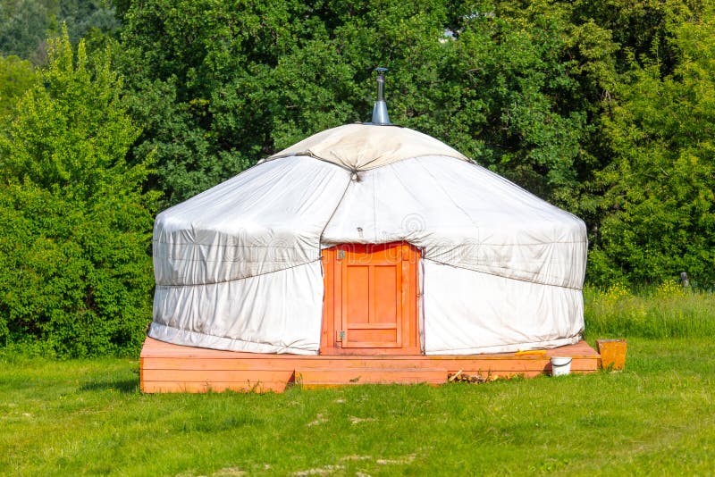 Yurt in the Park in Summer. Stock Photo - Image of green, architecture ...