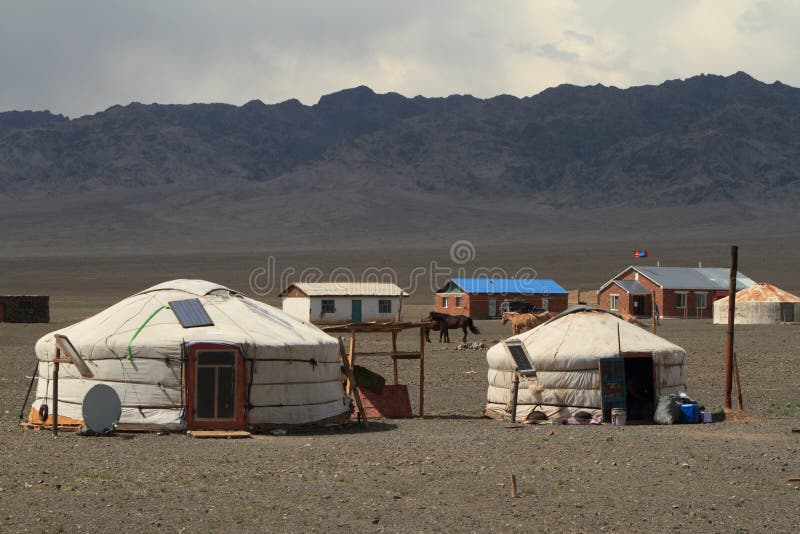 Yurt Village Mongolia stock image. Image of desert, poverty - 37252715