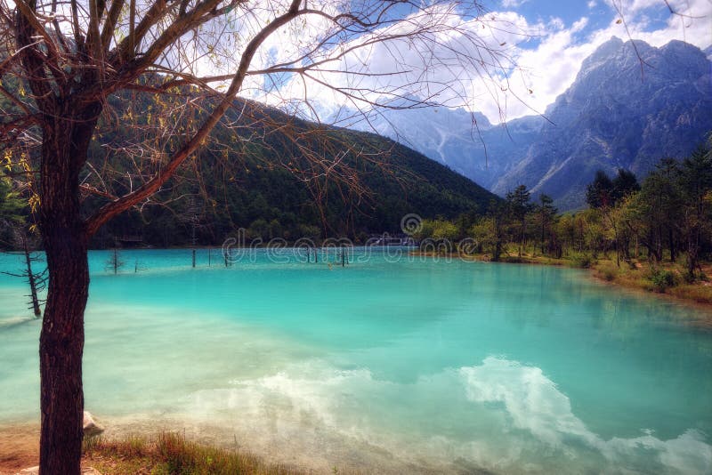 Yuye Lake stock photo. Image of snow, chinese, lake - 103100348