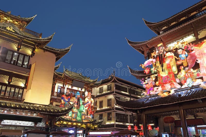 Yuyuan night scene stock photo. Image of shopping, scene - 29197774