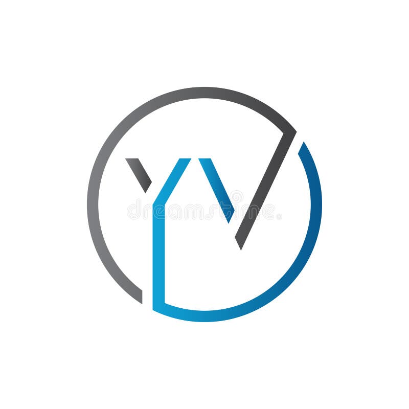 YV Logo Design Vector Template. Initial Circle Letter YV Vector ...