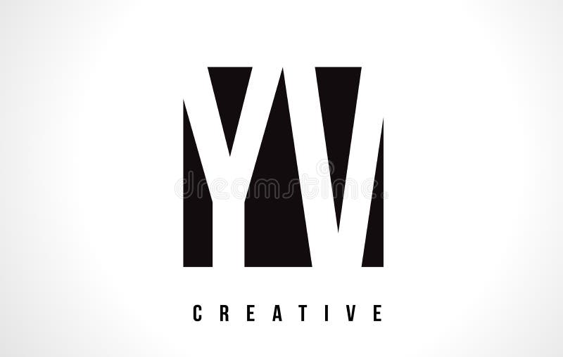 YV Y V White Letter Logo Design with Black Square. Stock Vector ...