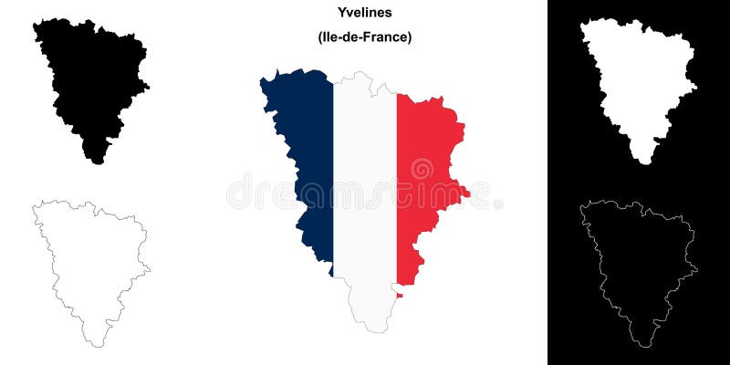 Yvelines outline map stock vector. Illustration of boundary - 334674270