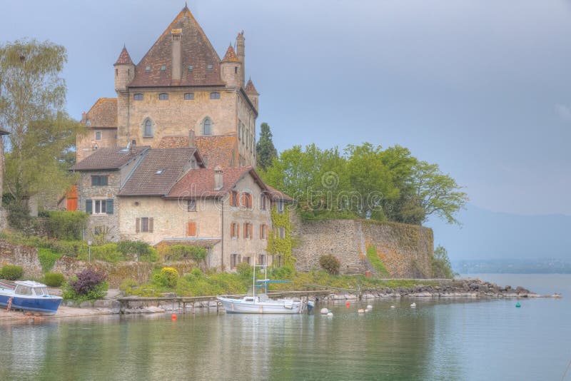 Yvoire castle stock photo. Image of europe, medieval - 15256096