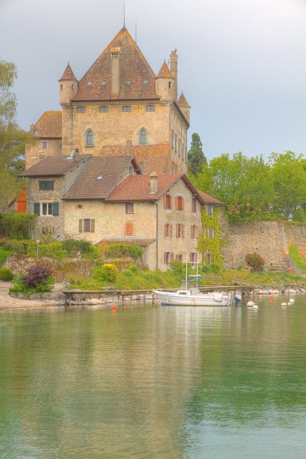 Yvoire castle stock image. Image of building, castle - 15256151