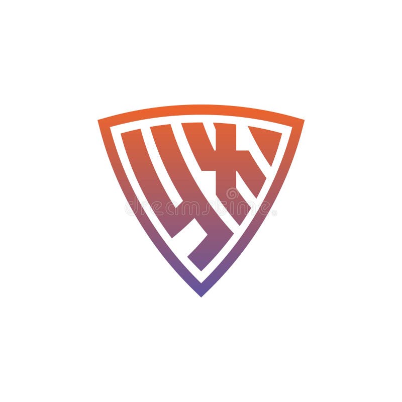 YX Logo Shield Monogram Gradient Style Design Stock Vector ...