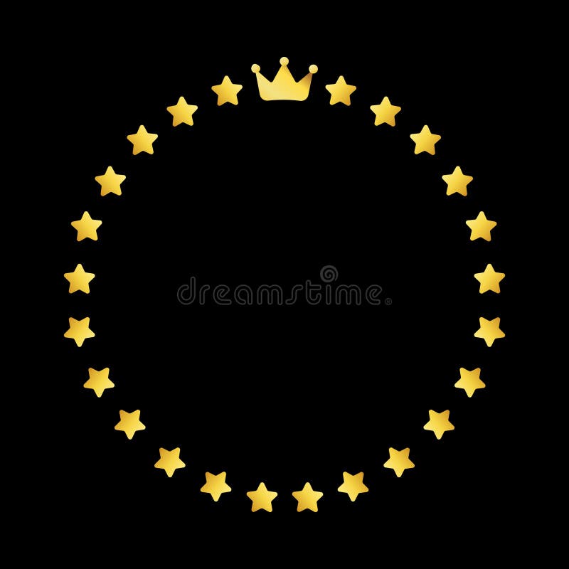 Star Crown Round Award Vector Illustration. Golden Winner Abstract ...