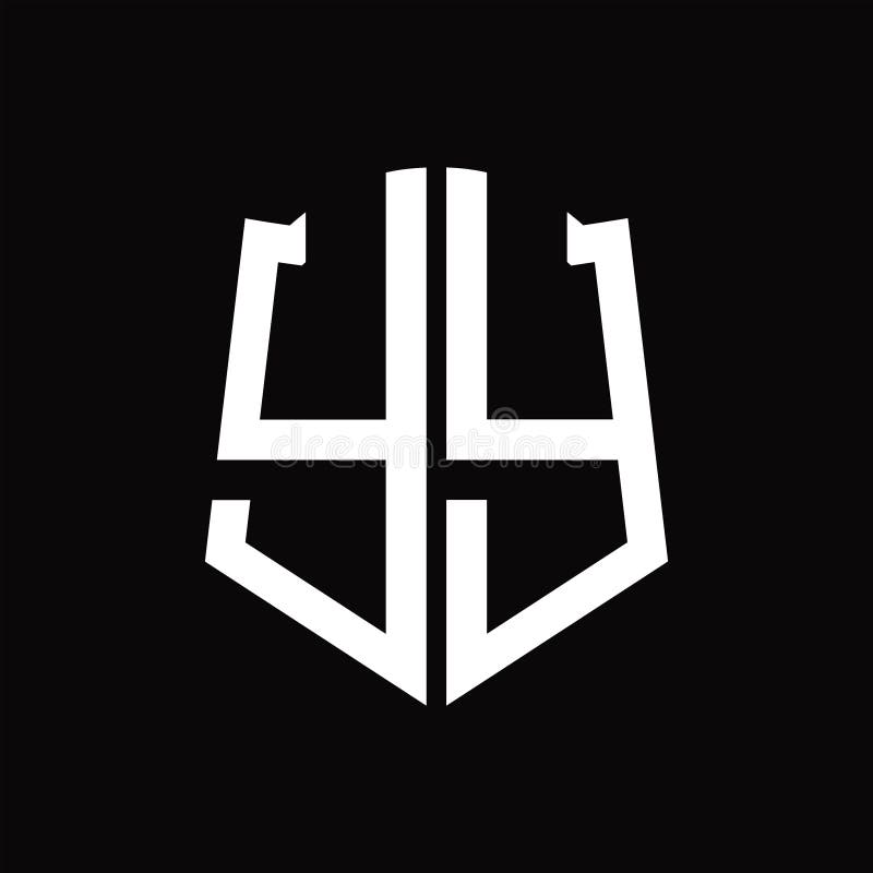 YY Logo Monogram with Shield Shape Ribbon Design Template Stock Vector ...