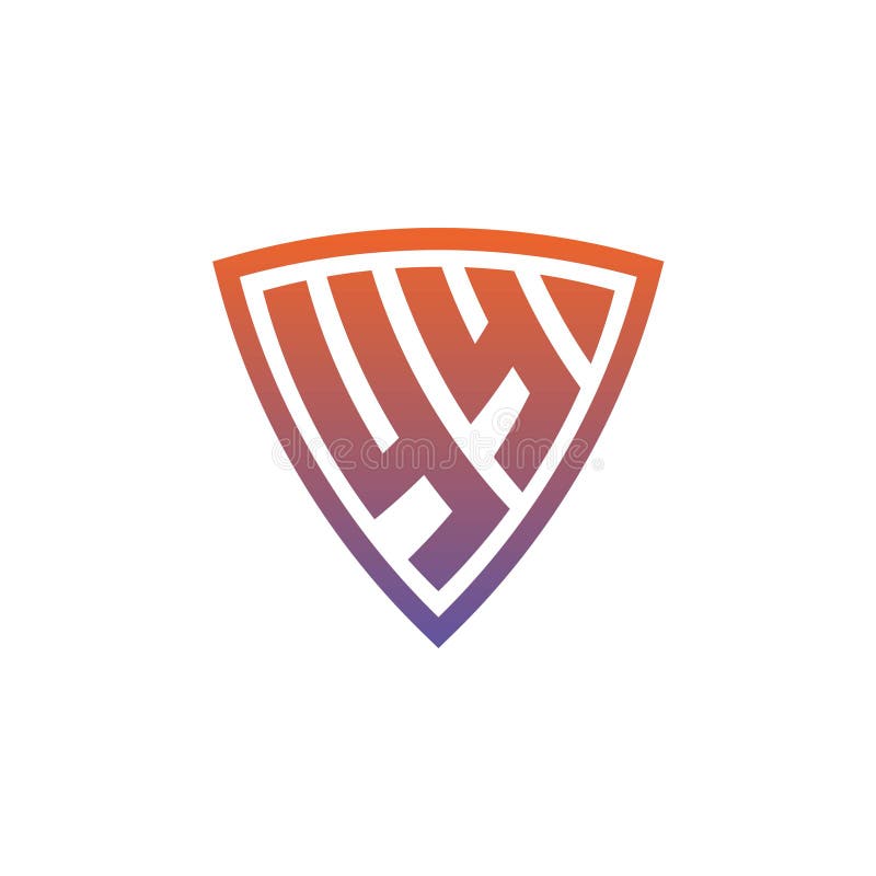 YY Logo Shield Monogram Gradient Style Design Stock Vector ...
