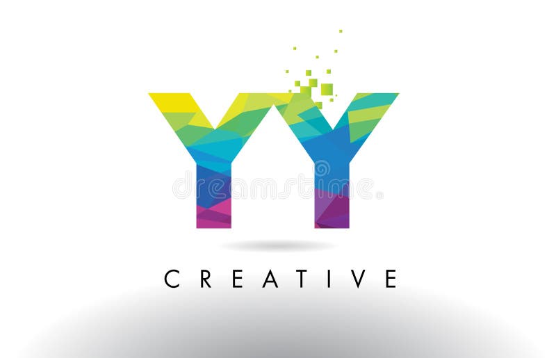 YY Y Colorful Letter Origami Triangles Design Vector. Stock Vector ...