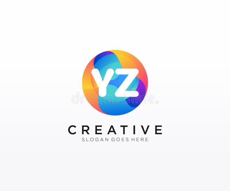YZ Initial Logo with Colorful Circle Template Vector Stock Vector ...