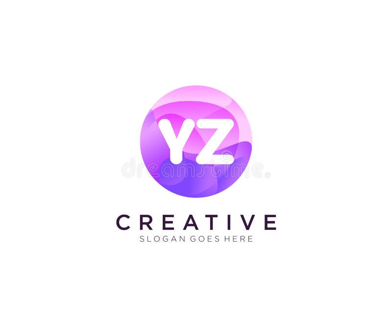 YZ Initial Logo with Colorful Circle Template Vector Stock Vector ...
