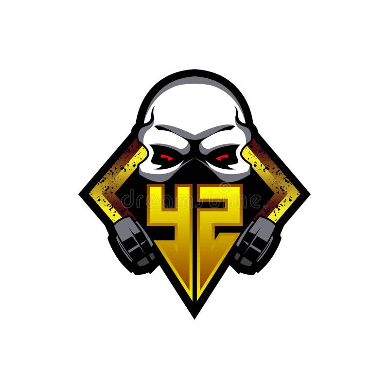 YZ Logo Monogram with Skull Shape Designs Template Stock Vector ...