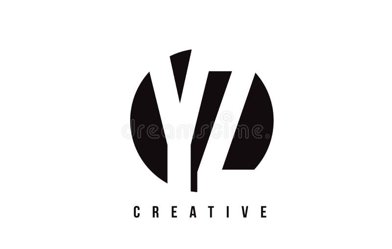 YZ Y Z White Letter Logo Design with Circle Background. Stock Vector ...