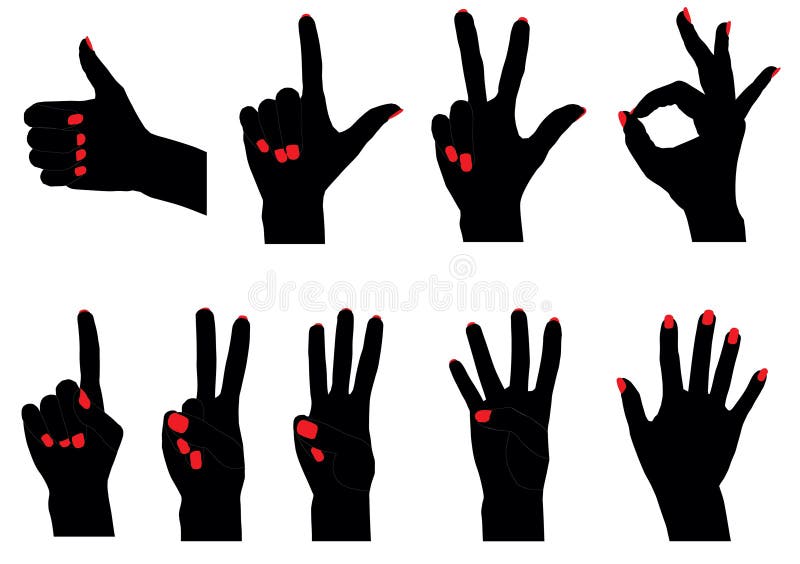 Finger, Der Ikonensatz Z?hlt Vektor Abbildung - Illustration von hand ...