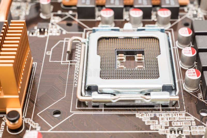 Zócalo De La CPU En La Placa Madre Foto de archivo - Imagen de viruta ...