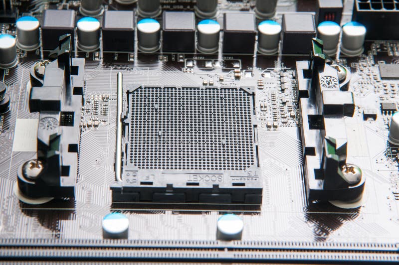 Contactos Del Socket Del Procesador De La CPU En La Placa Madre Foto de ...