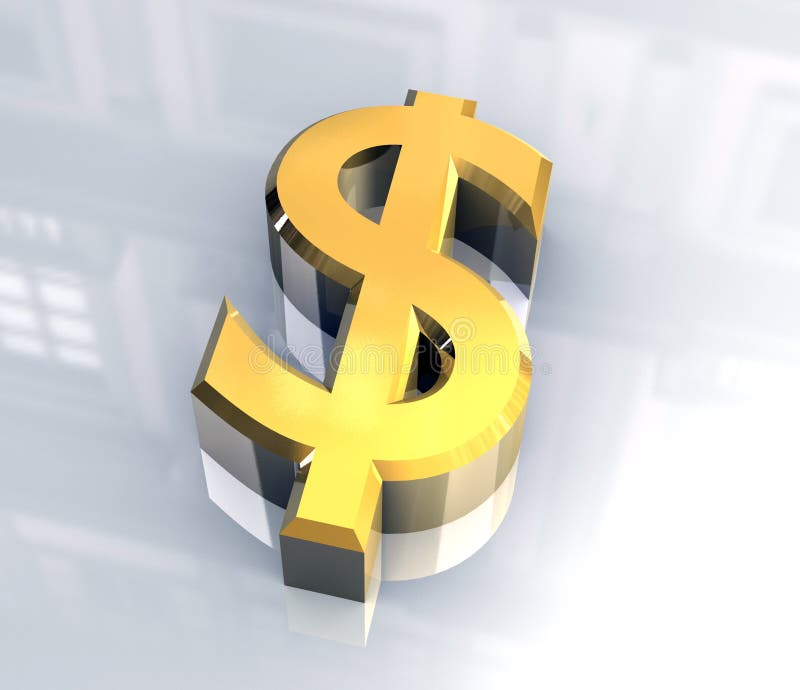 3 D Waluty Znaku Symbol Dolara Ilustracji - Ilustracja złożonej z ...