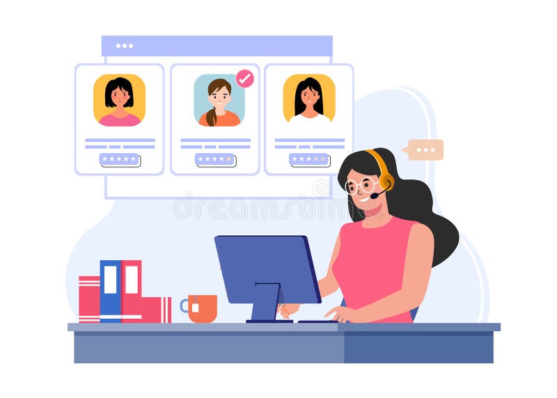 HR Manager Selecting Best Fresher Candidate for Job. Hiring and ...
