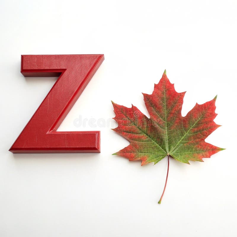 Z Alphabet Maple Leaf Isolated on White Background Stock Illustration ...