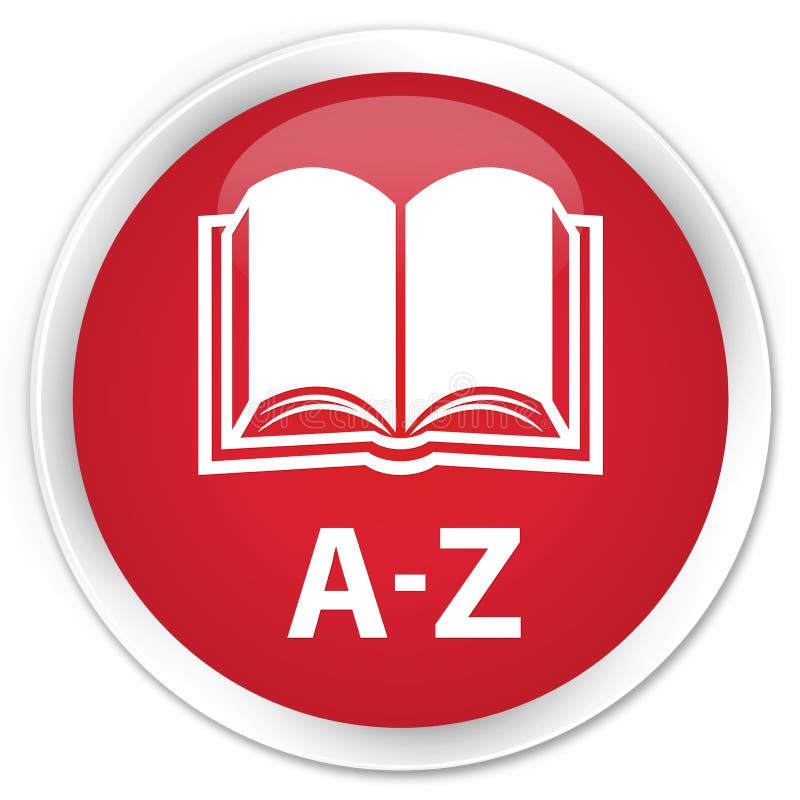 A-Z (book Icon) Premium Red Round Button Stock Illustration ...