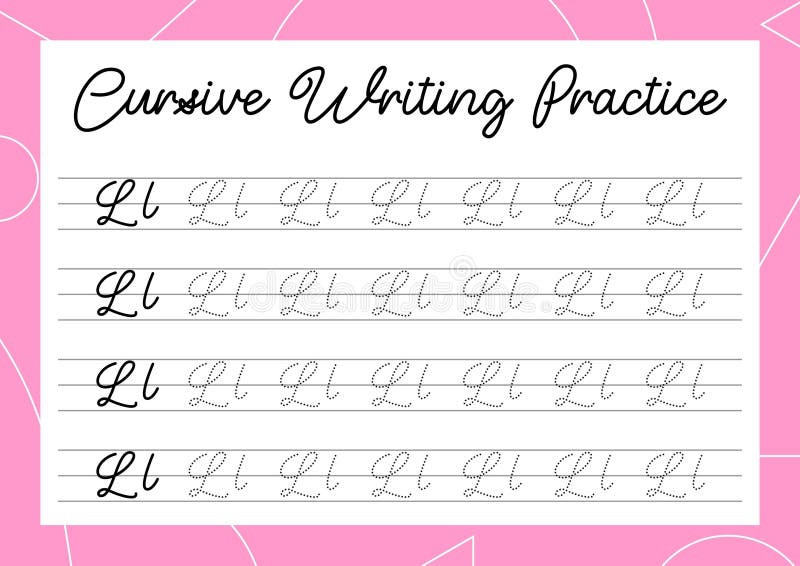 A-Z Cursive Writing Alphabet Set for Kids Practice Stock Illustration ...