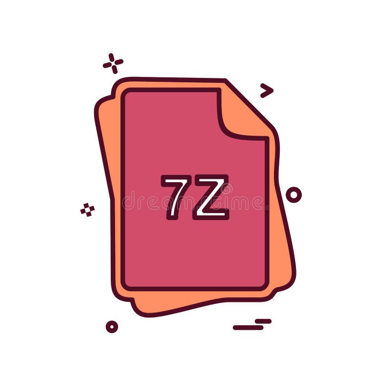 7Z File Type Icon Design Vector Stock Vector - Illustration of business ...
