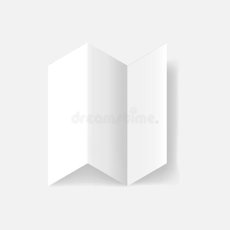 Z Fold Blank White Booklet - Trifold Paper Brochure, Vector Mockup ...