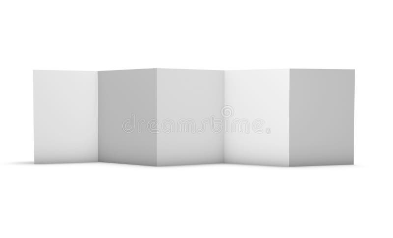 Z Folded Brochure with 5 Blank Pages Format A4 3D Illustration. Stock ...