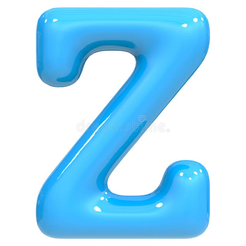 Z Font Blue 3D with White Background Stock Illustration - Illustration ...