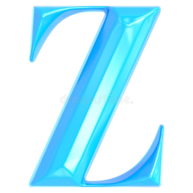 Z Font Blue 3D with White Background Stock Illustration - Illustration ...