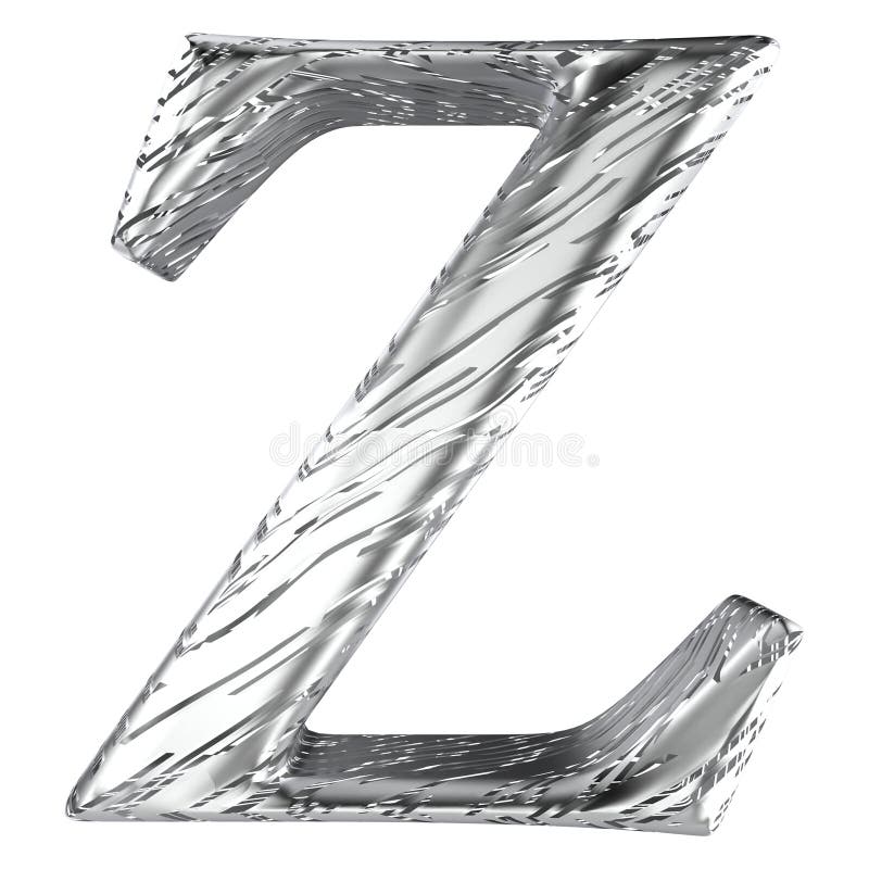 Z Font Silver 3D with White Background Stock Illustration ...